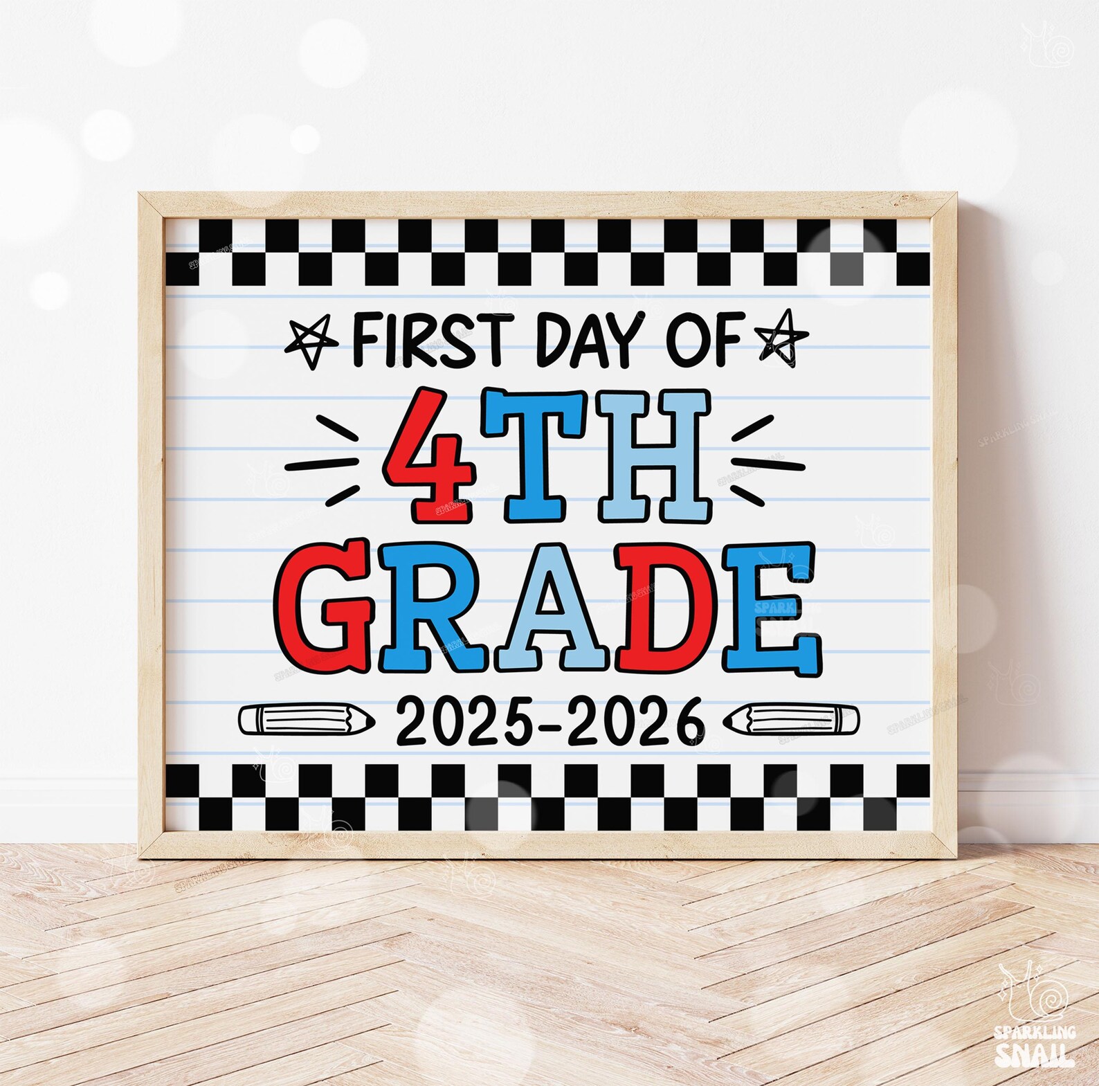 First Day of Fourth Grade Sign Printable Back to School Sign First Day ...