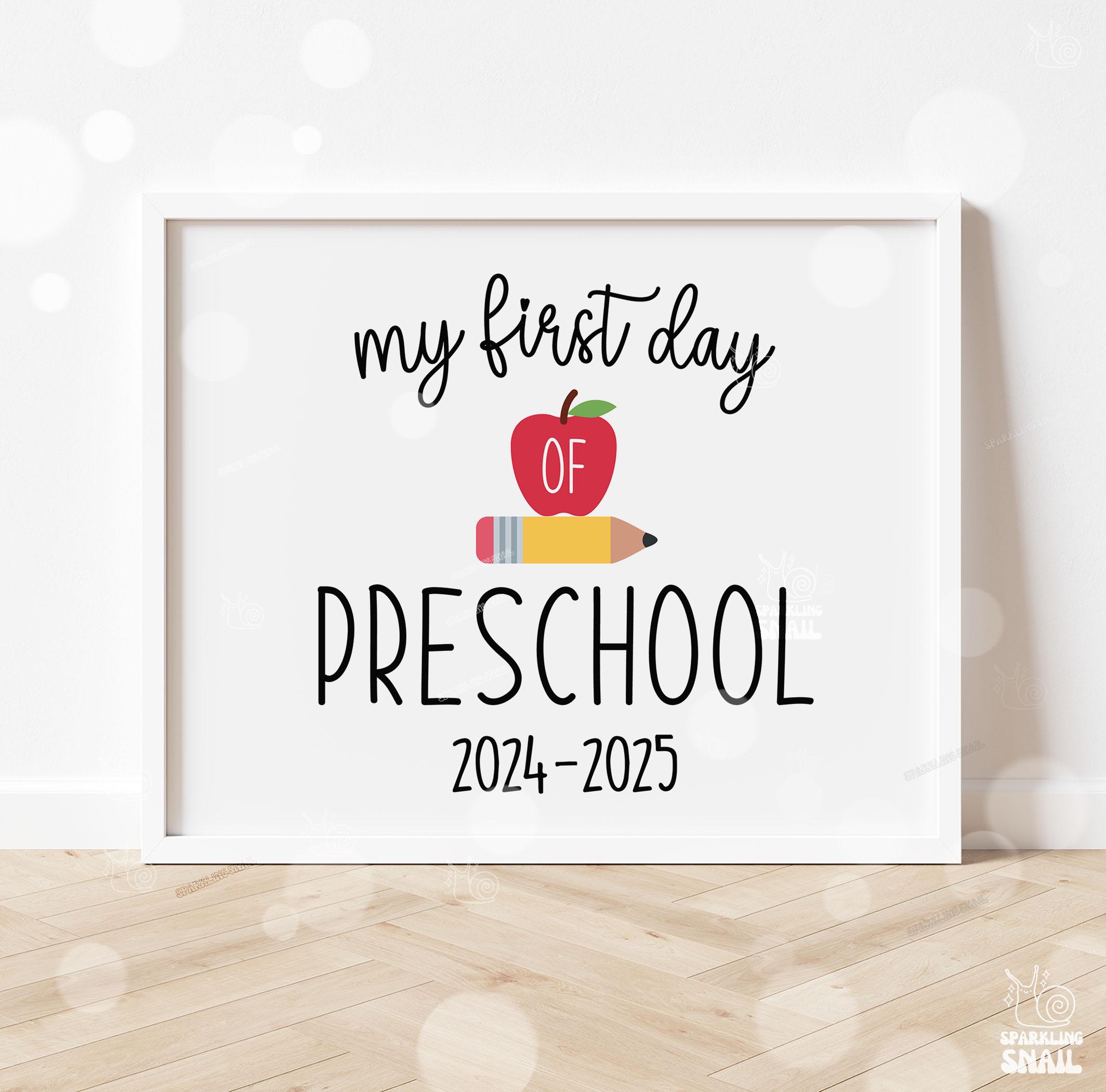 First Day of Preschool Sign Printable Back to School Sign First Day of ...