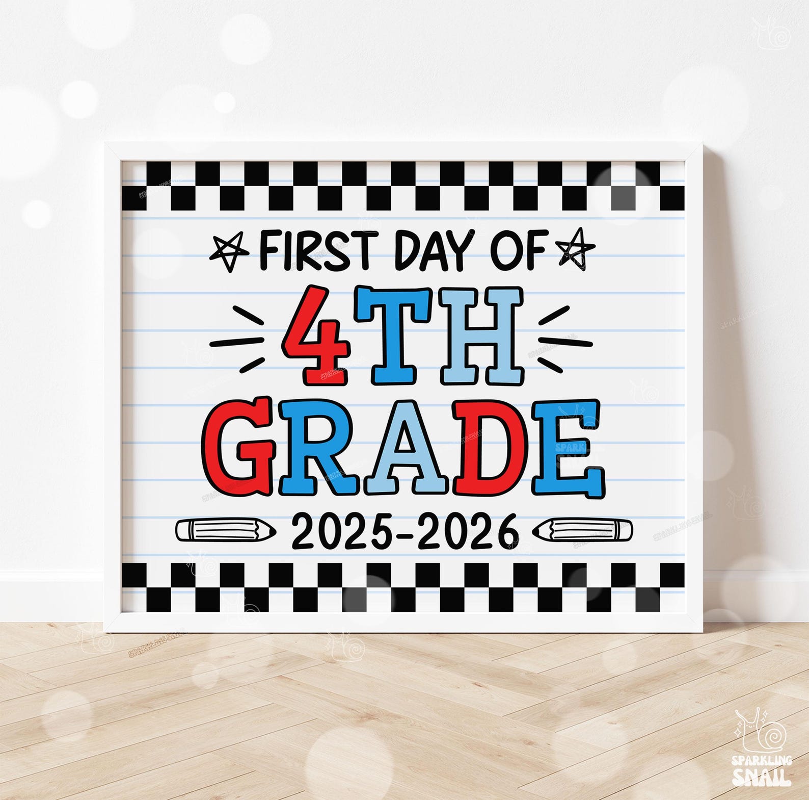 First Day of Fourth Grade Sign Printable Back to School Sign First Day ...