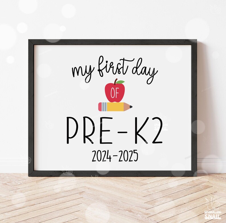 First Day of Pre-k Sign Printable First Day of School Signs Pre-k2 Back ...