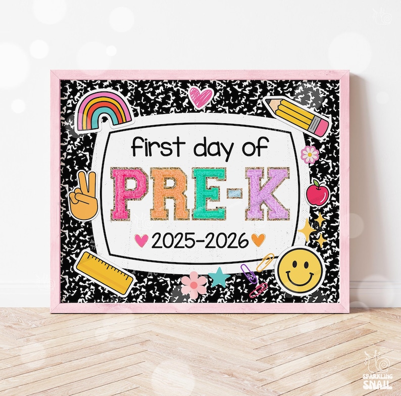 First Day of Pre-k Sign Printable First Day of School Signs Back to ...