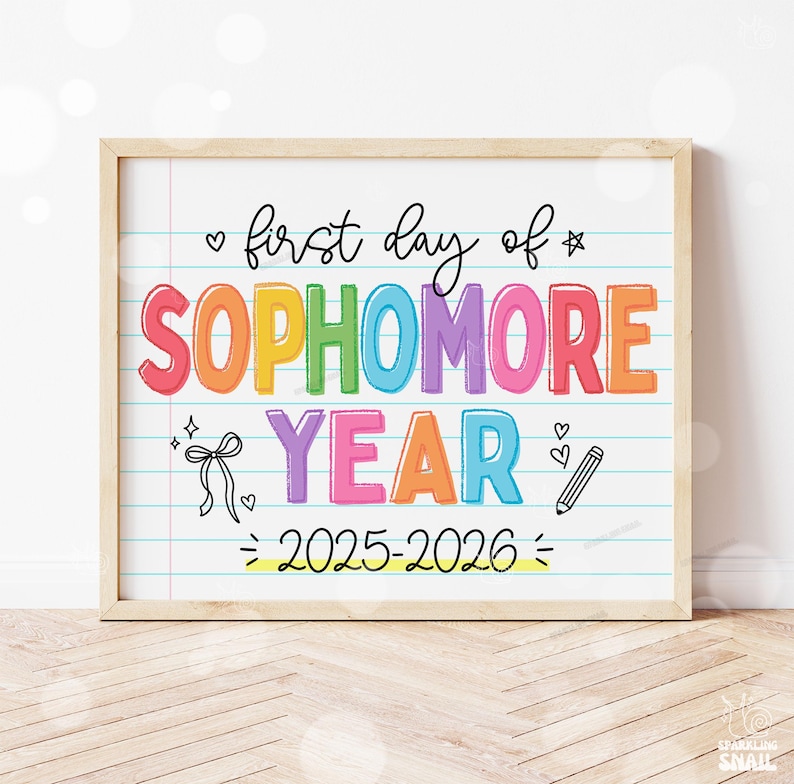 First Day of Sophomore Year Sign Printable Back to School Sign First ...
