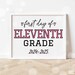 First Day of 11th Grade Sign Printable Back to School Sign First Day of ...