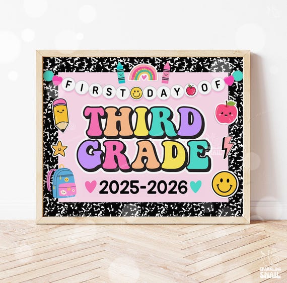 Cartel Del Primer Día De Tercer Grado