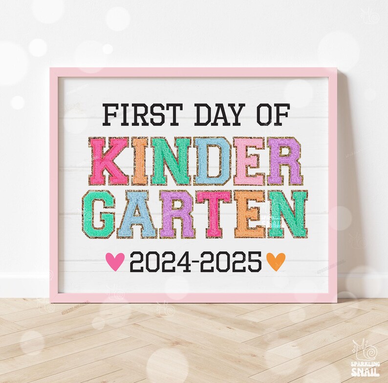 First Day of Kindergarten Sign Printable Back to School Sign First Day ...