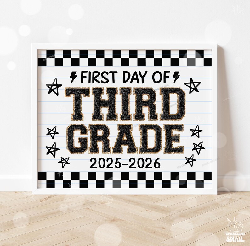 First Day of Third Grade Sign Printable Back to School Sign First Day ...