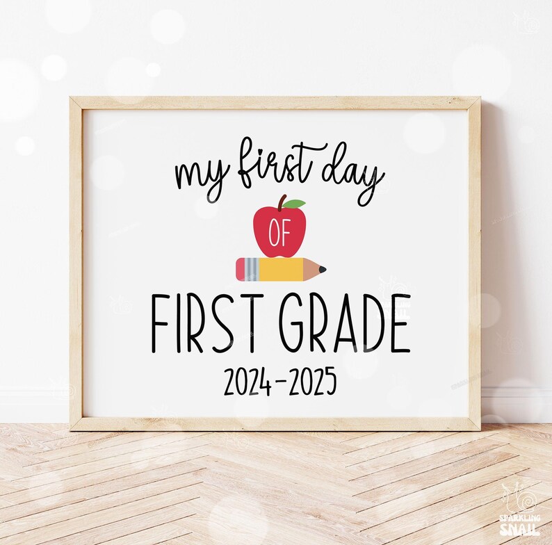 First Day of First Grade Sign Printable Back to School Sign First Day ...