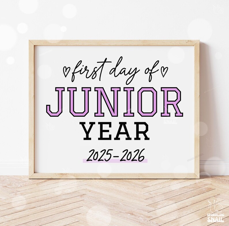First Day of Junior Year Sign Printable Back to School Sign First Day ...