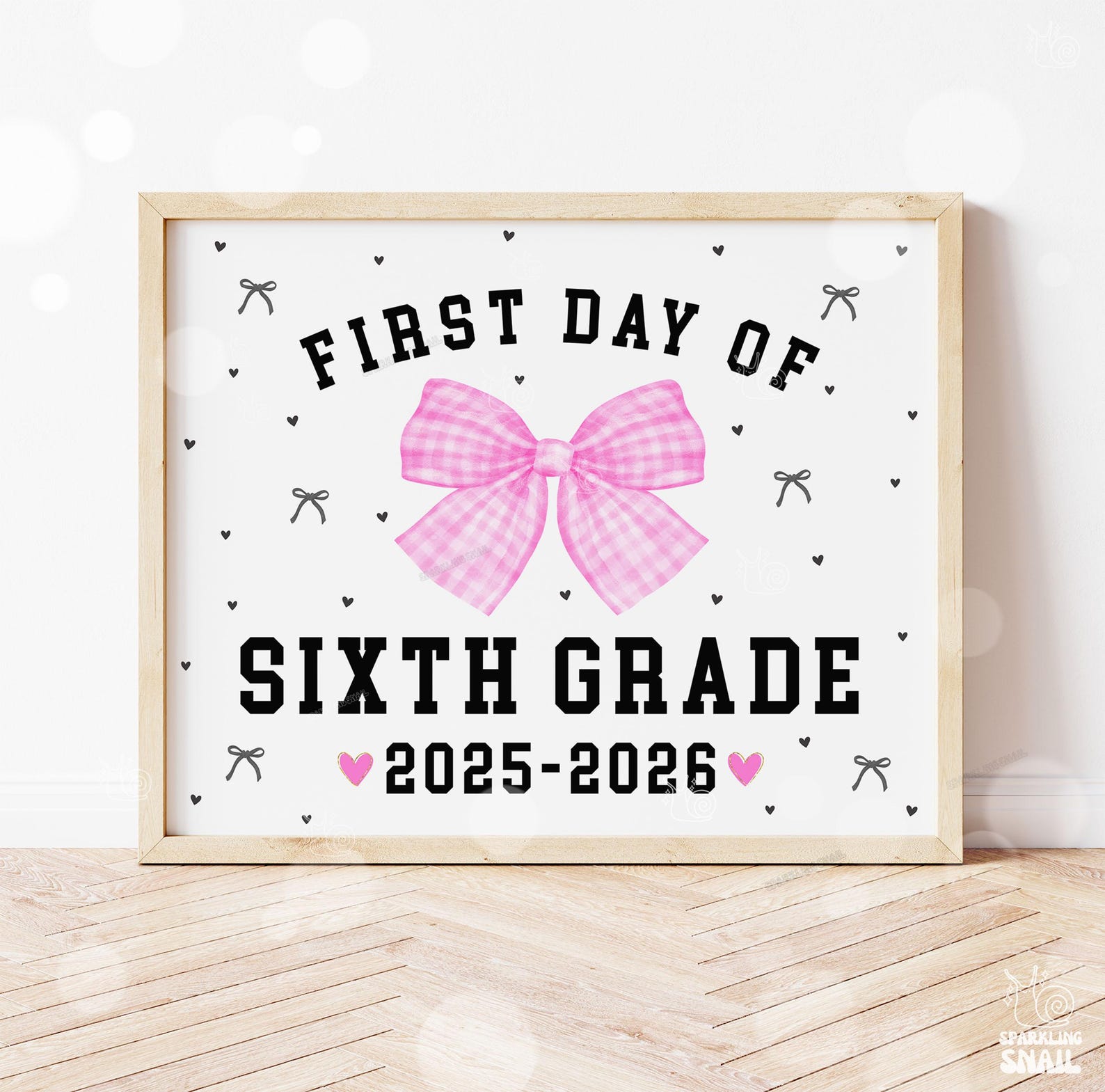First Day of Sixth Grade Sign Printable Back to School Sign First Day ...