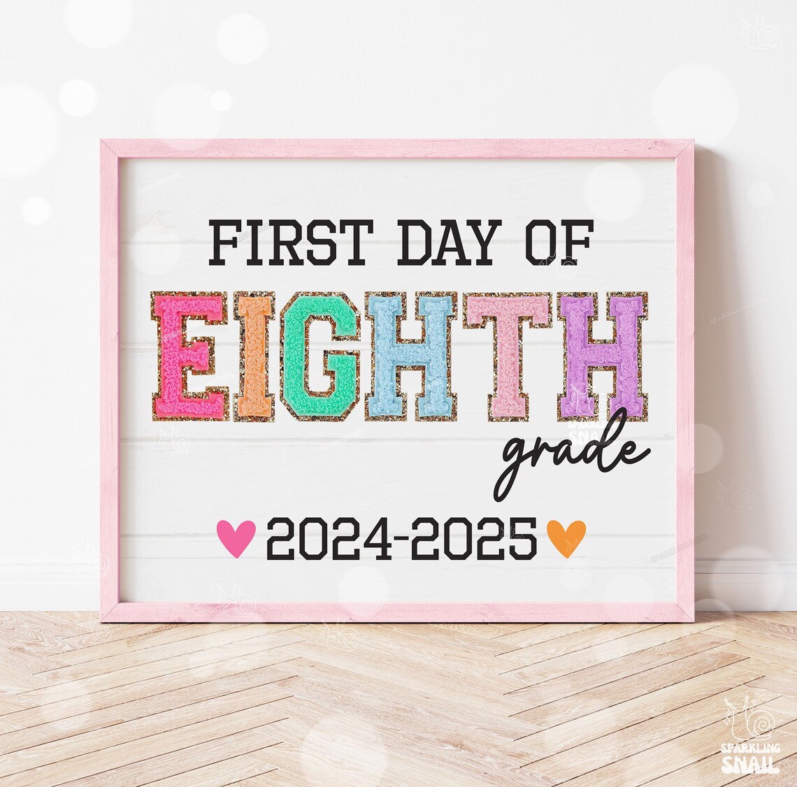 First Day of Eighth Grade Sign Printable Back to School Sign First Day ...