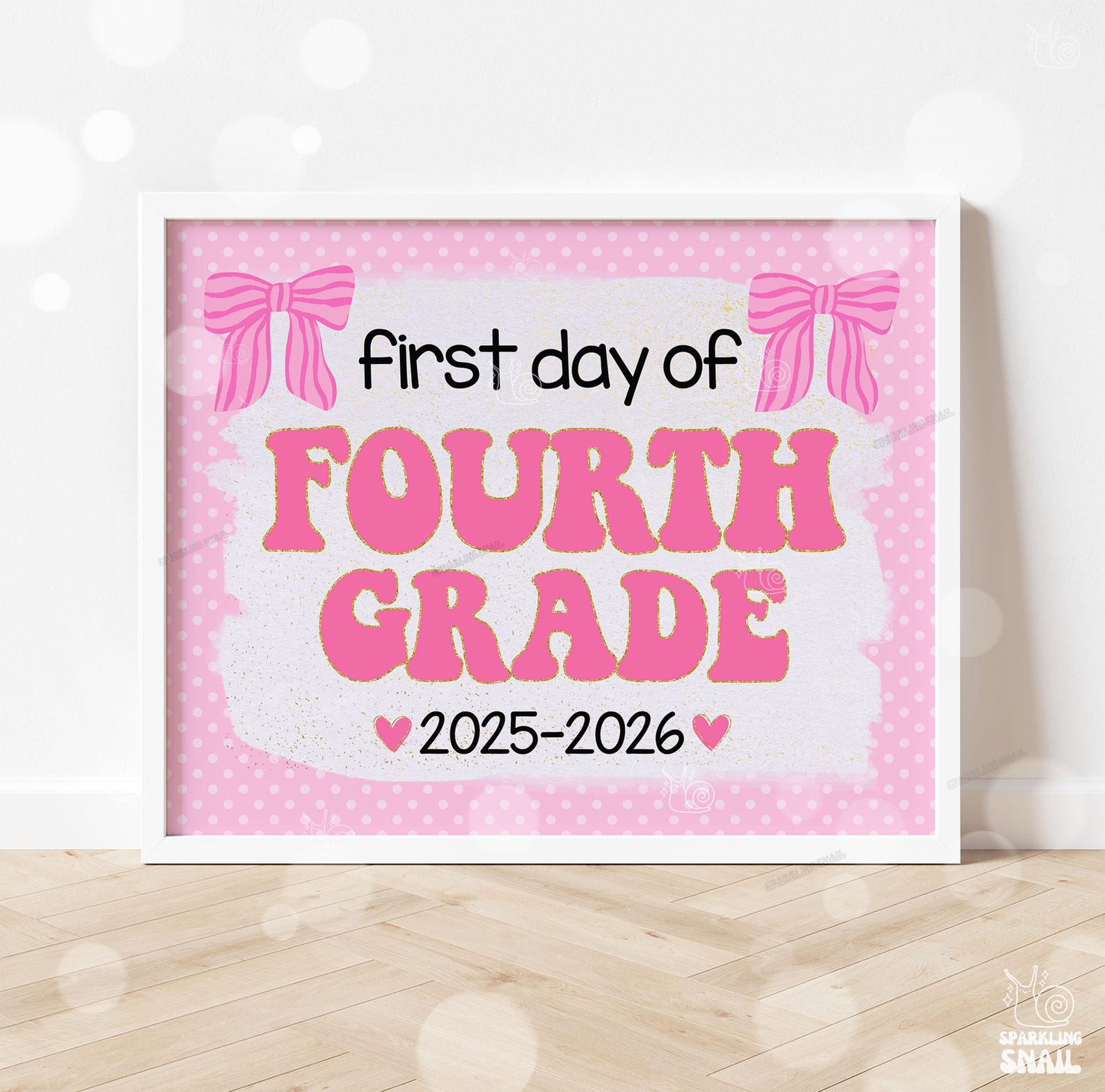 First Day of Fourth Grade Sign Printable Back to School Sign First Day ...