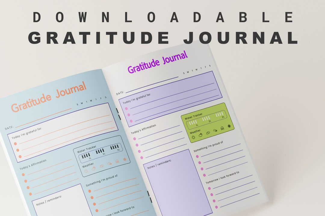 Digital Printable Mental Health Gratitude Journal 7 Pages - Etsy