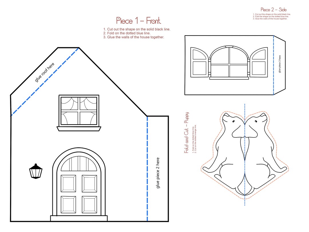 Printable Paper Tiny House & Pets Craft - Etsy
