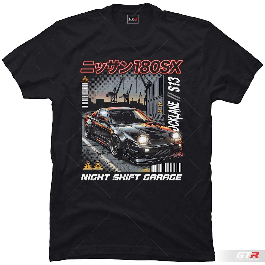 Nissan 180SX T-shirt, JDM Car Tee, Night Shift Garage, Japanese Car ...