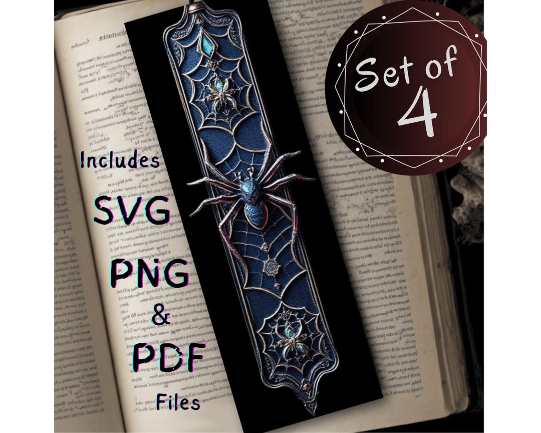 Creepy Bookmark Spider Printable Bookmark Eerie Vibes Idea Spooky ...