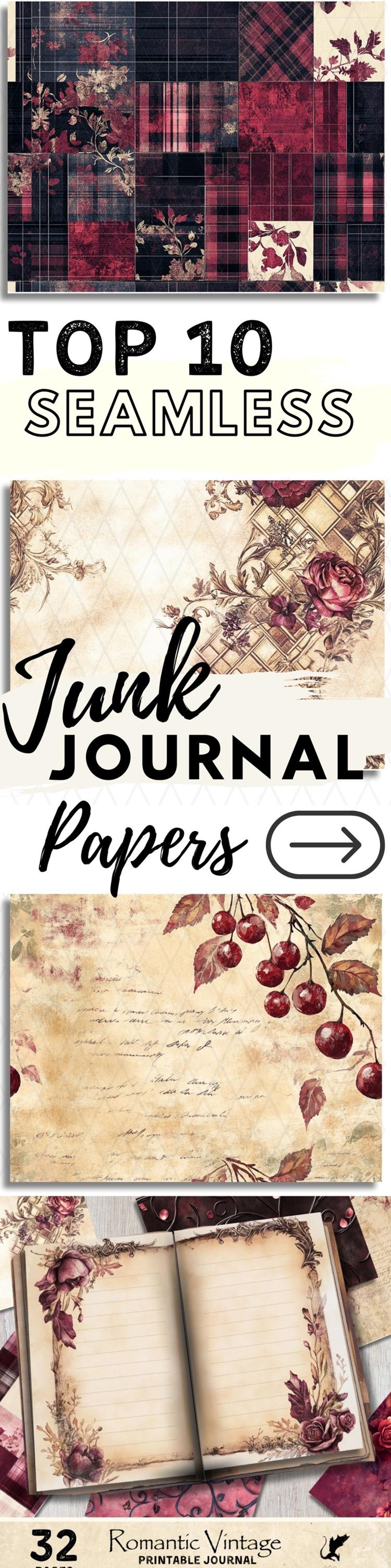 Grunge Pattern Scrapbook Printable Seamless Pattern Romantic Junk ...