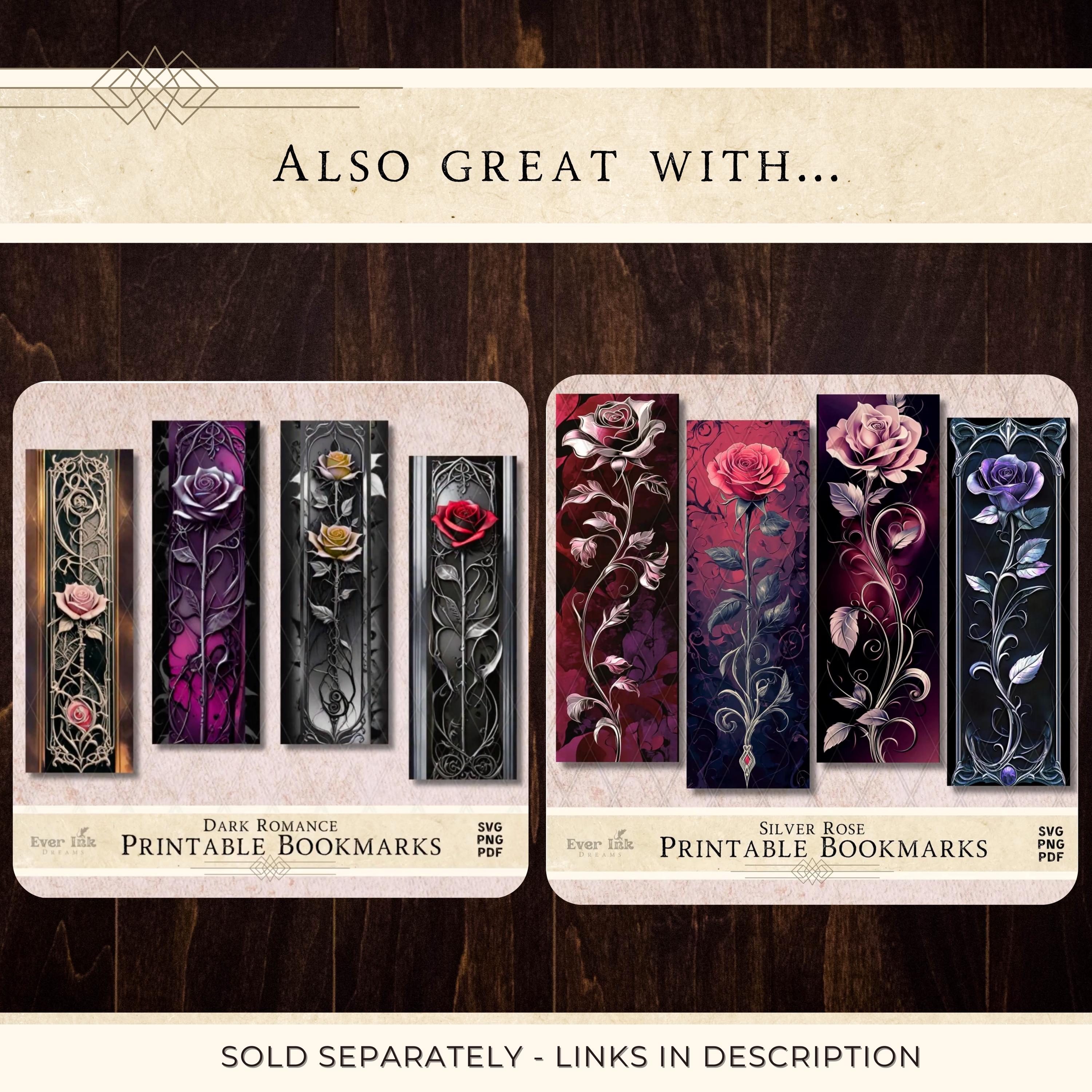 Romance Bookmarks PNG Romantasy Bookmarks Design PNG Dark Romance ...