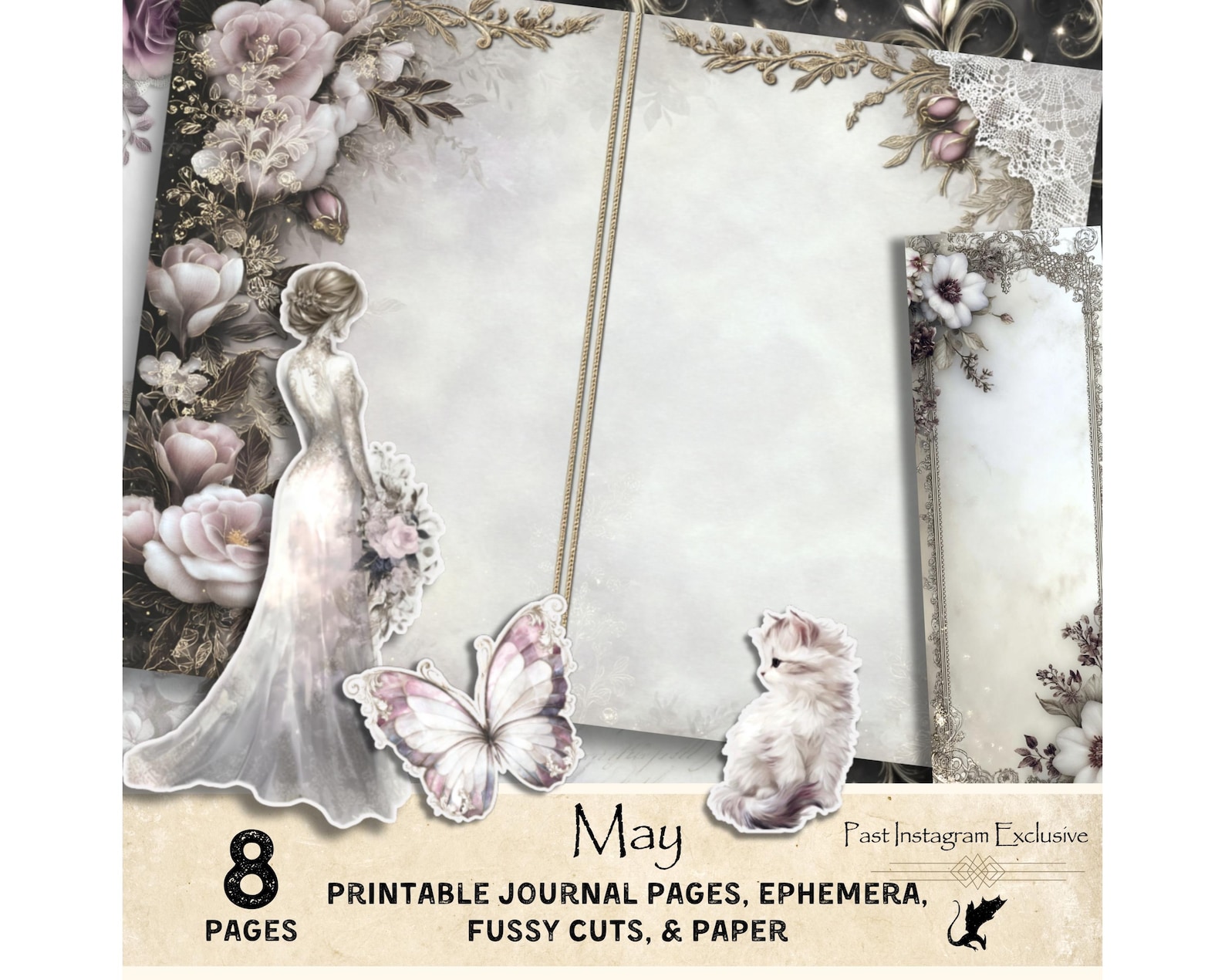Neutral Junk Journal Coquette Printable Wed Journal Handmade Journal ...