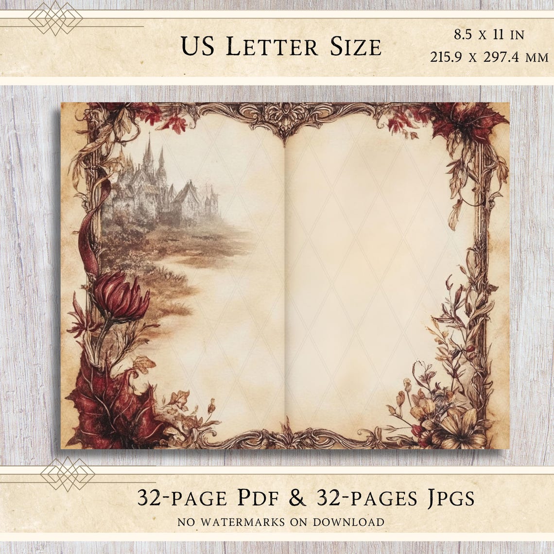Grunge Pattern Scrapbook Printable Seamless Pattern Romantic Junk ...