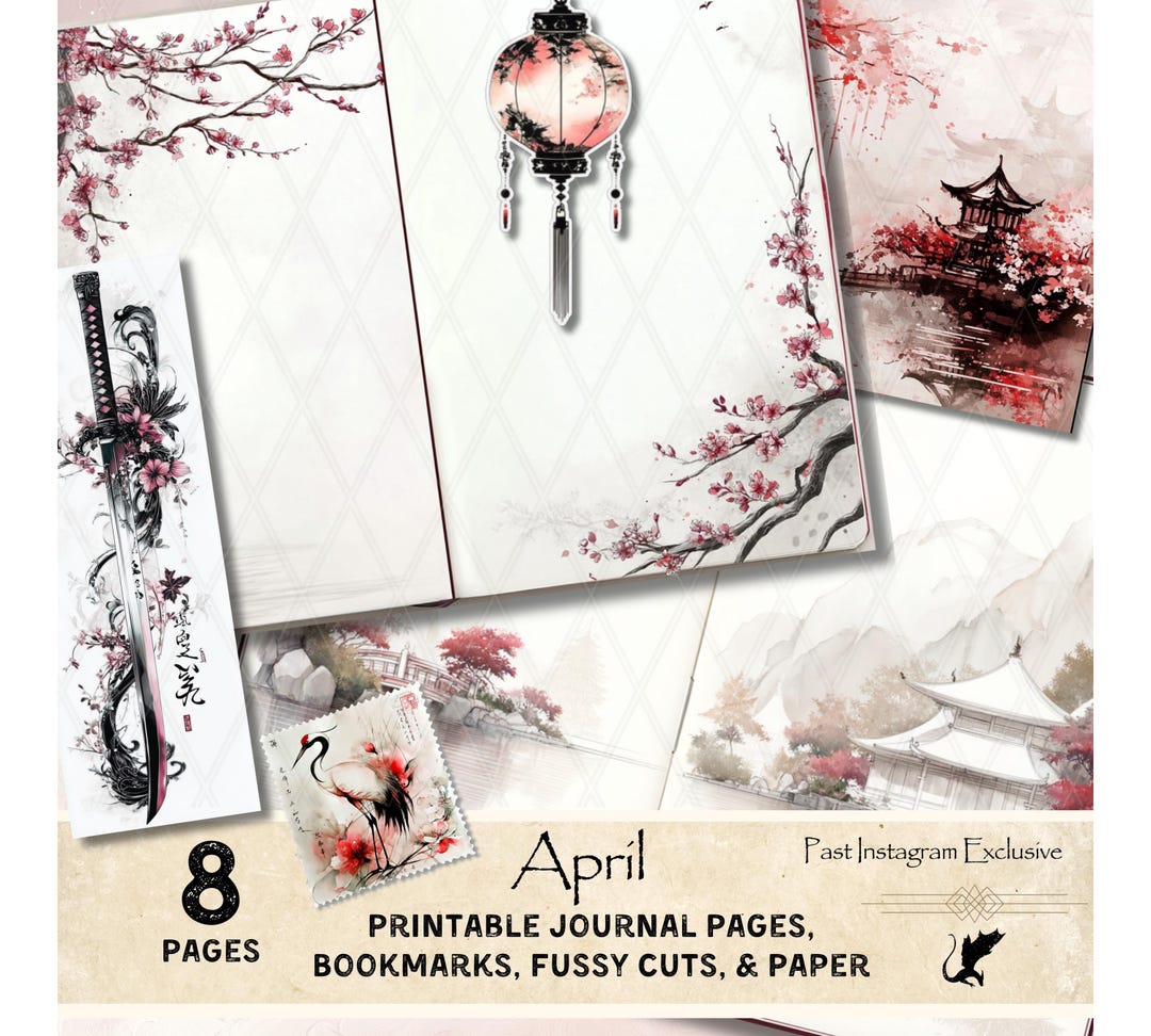 Japanese Junk Journal Travel Scrapbook Journal Page for Bujo Paper ...