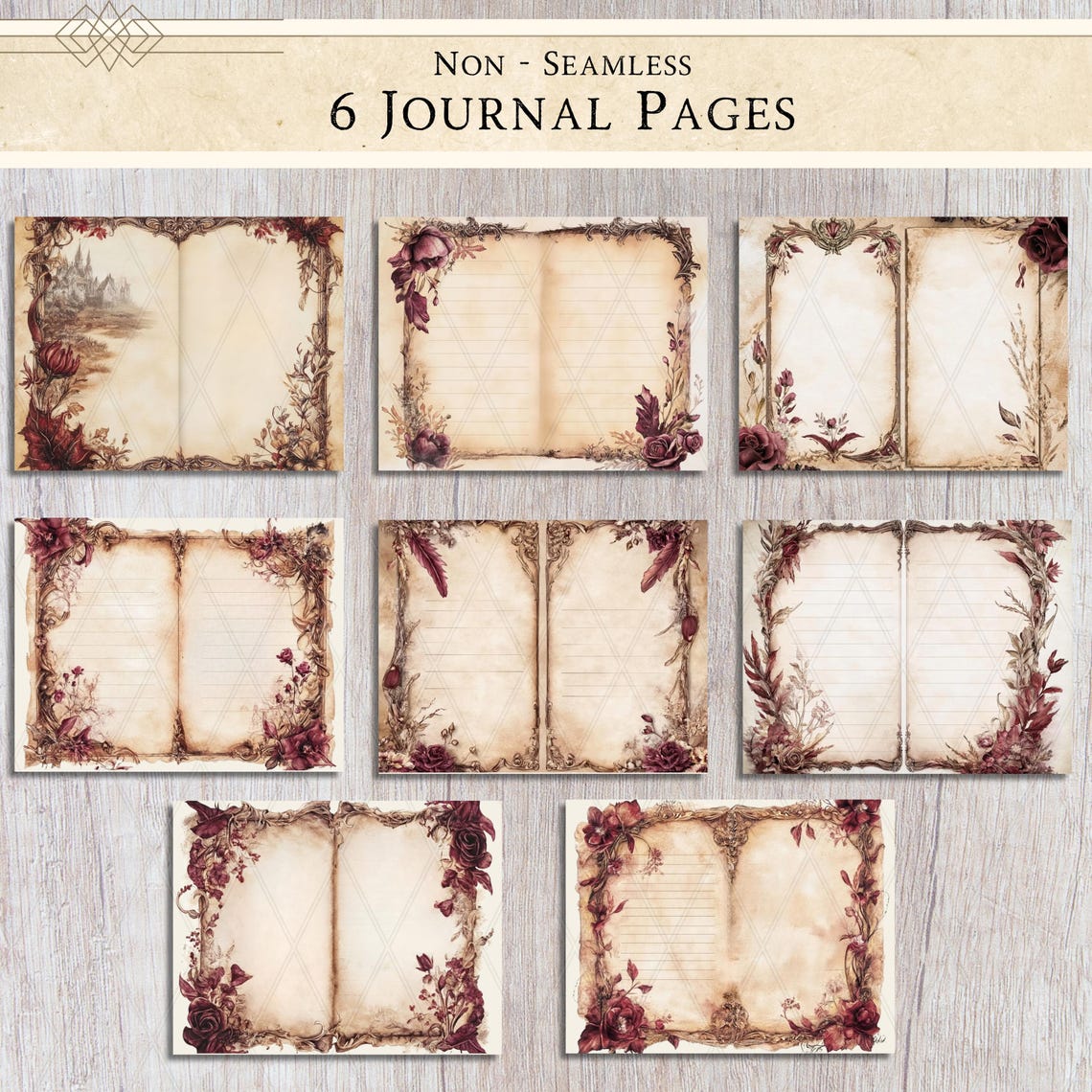 Grunge Pattern Scrapbook Printable Seamless Pattern Romantic Junk ...