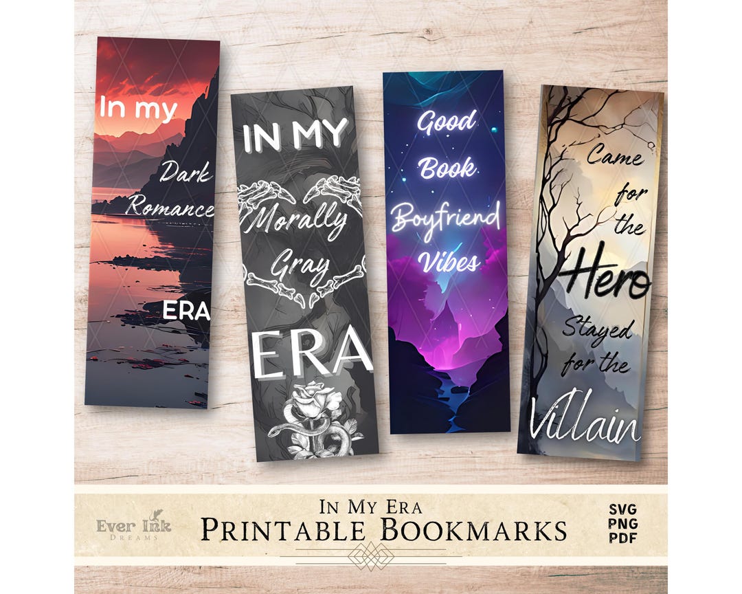 Morally Grey Bookmark SVG Reading Book Villain Lover Bookmarks Digital ...