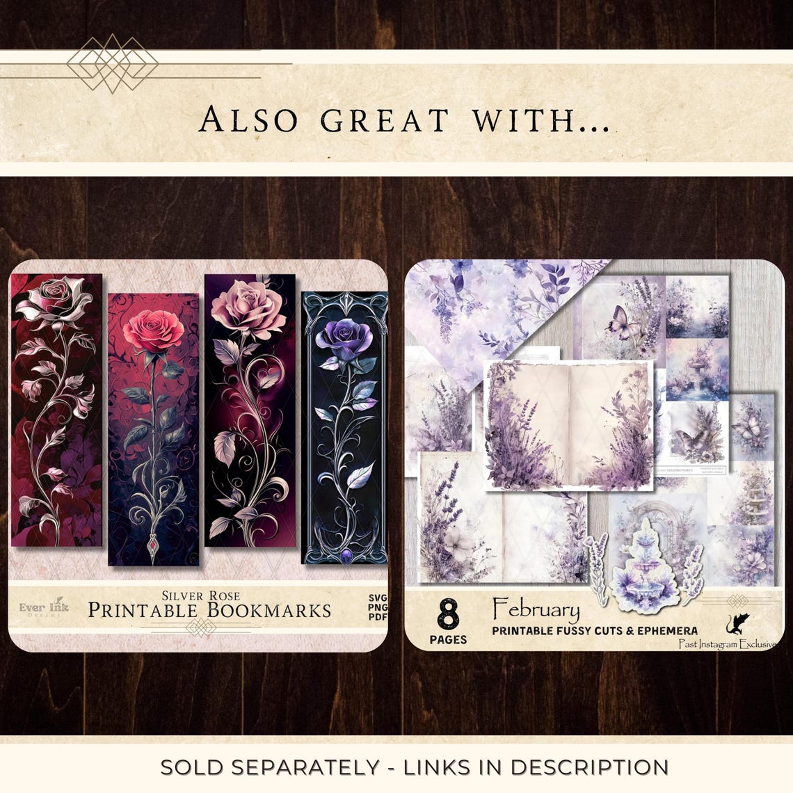 Coquette Bookmark Floral Print Artful Bookmark for Junk Journal Musical ...