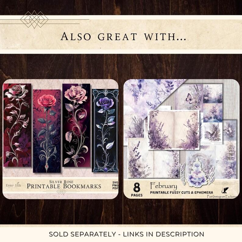 Coquette Bookmark Floral Print Artful Bookmark for Junk Journal Musical ...