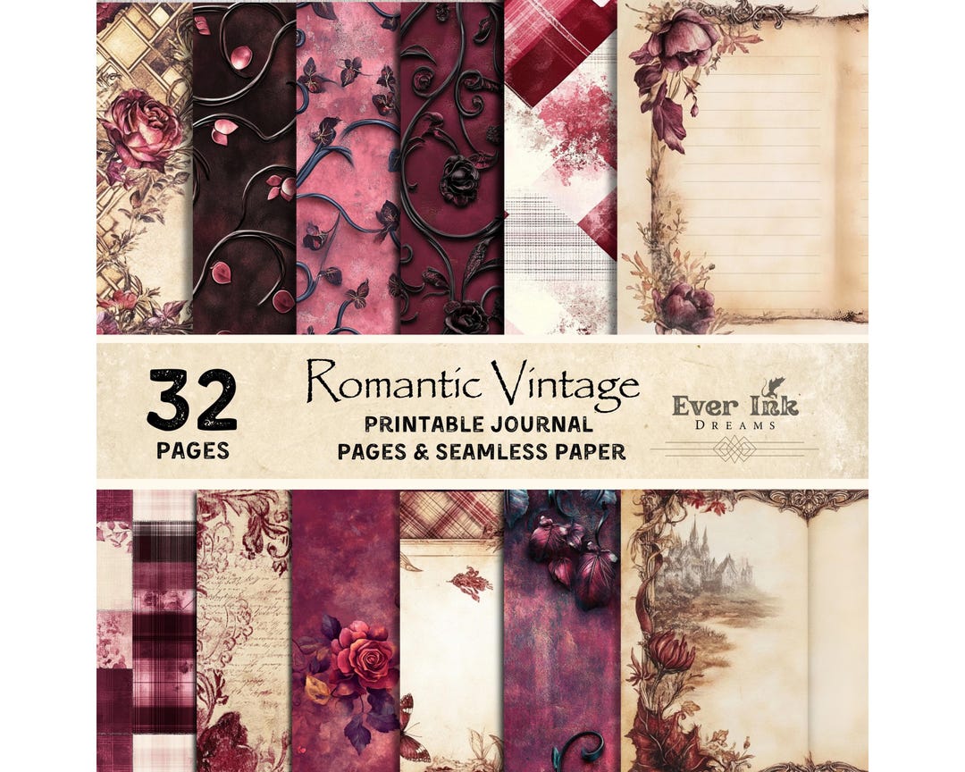 Grunge Pattern Scrapbook Printable Seamless Pattern Romantic Junk ...