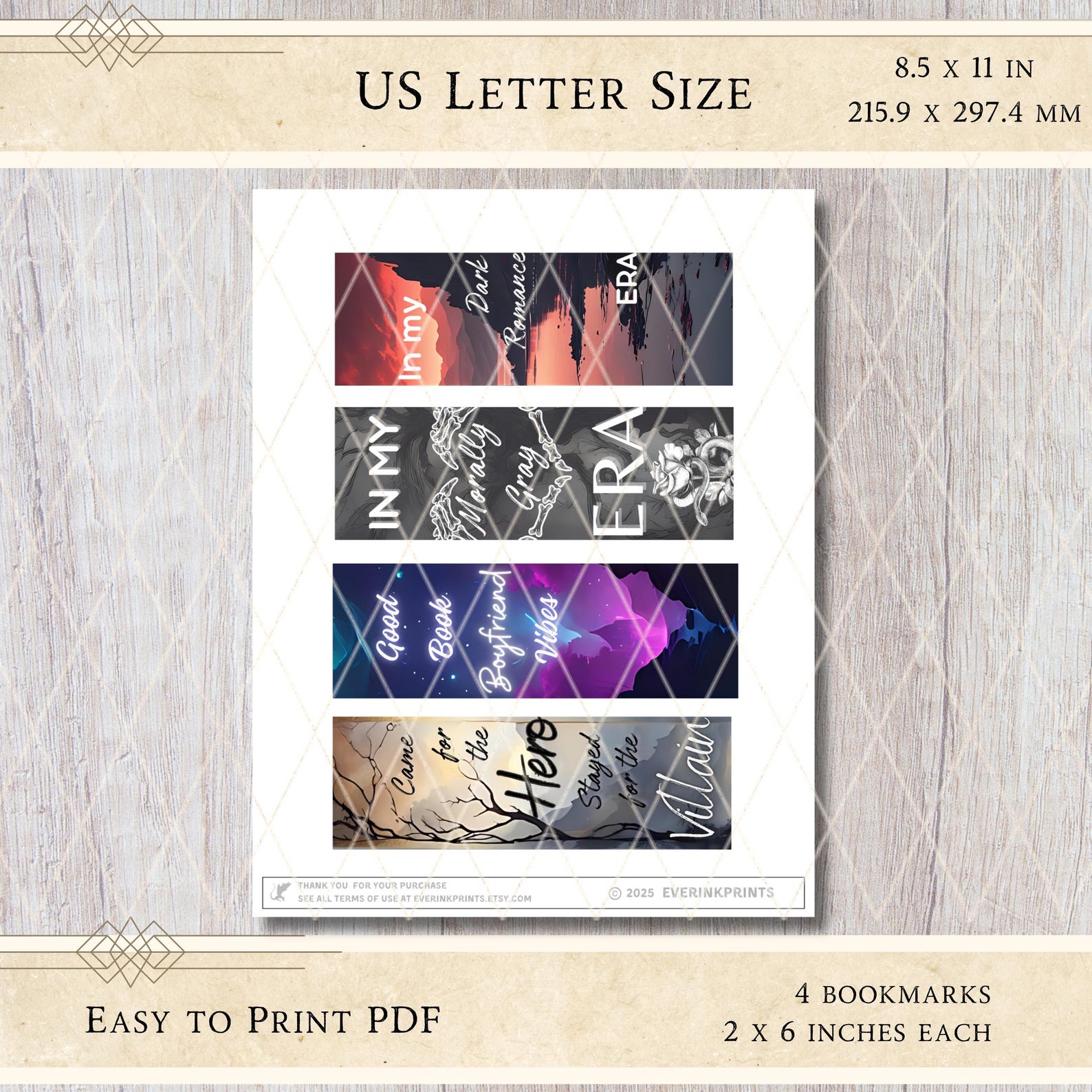 Morally Grey Bookmark SVG Reading Book Villain Lover Bookmarks Digital ...