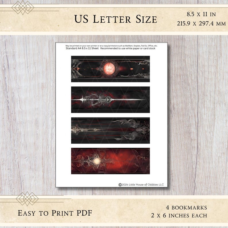 SVG Bookmark Fantasy Magic Ephemera PNG Dnd Bookmarks Printable Witchy ...