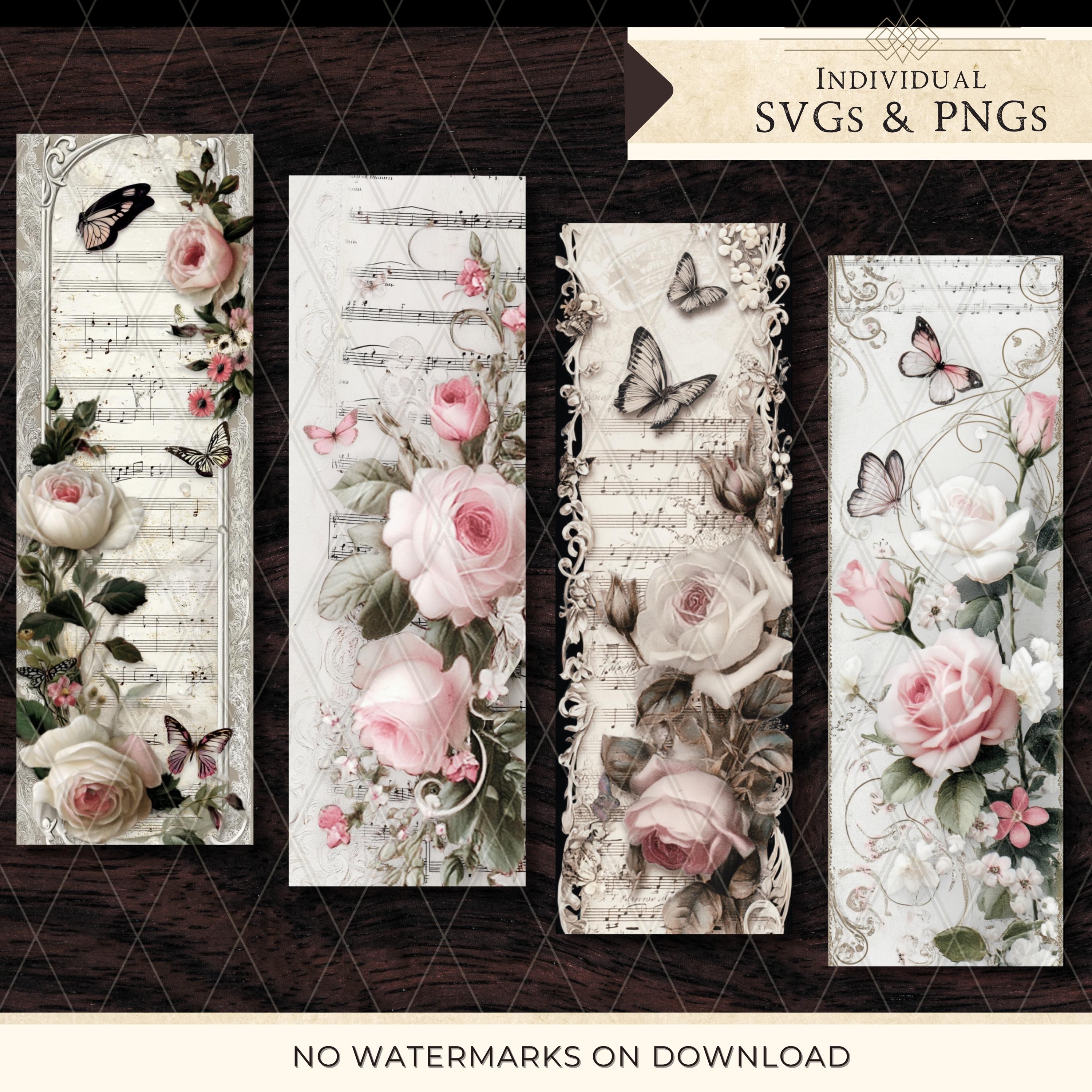 Coquette Bookmark Floral Print Artful Bookmark for Junk Journal Musical ...