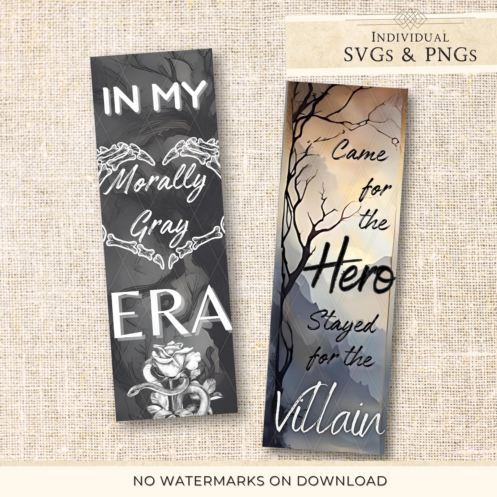 Morally Grey Bookmark SVG Reading Book Villain Lover Bookmarks Digital ...