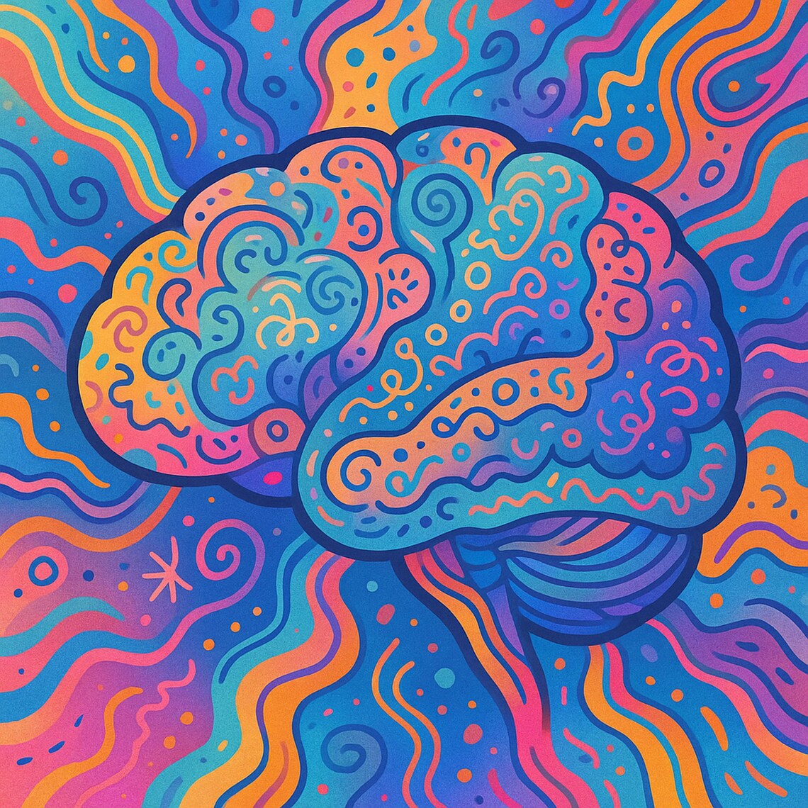 Neurodivergent Brain Art Print – Vibrant Abstract Digital Download ...