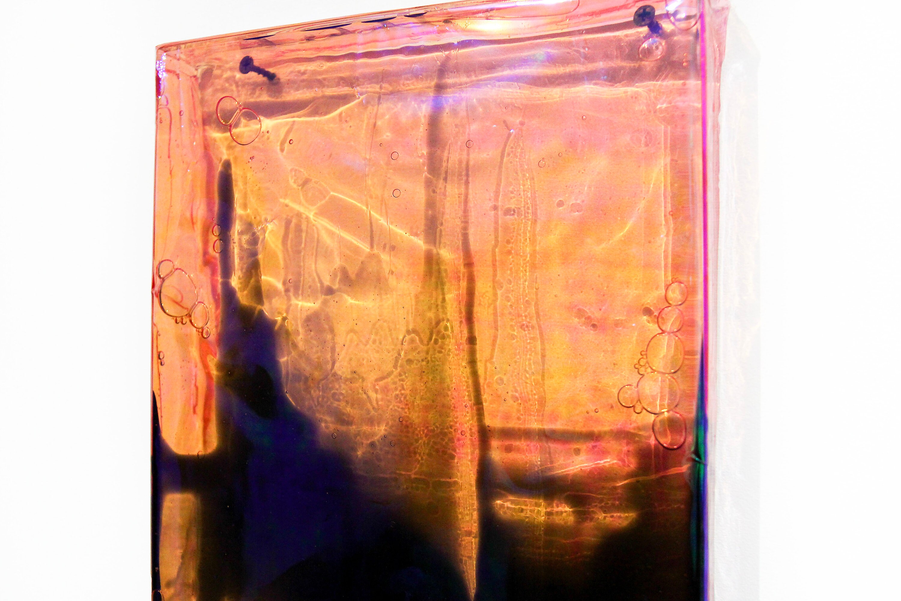 Redshift, Iridescent Resin Painting on Transparent Acrylic Panel ...