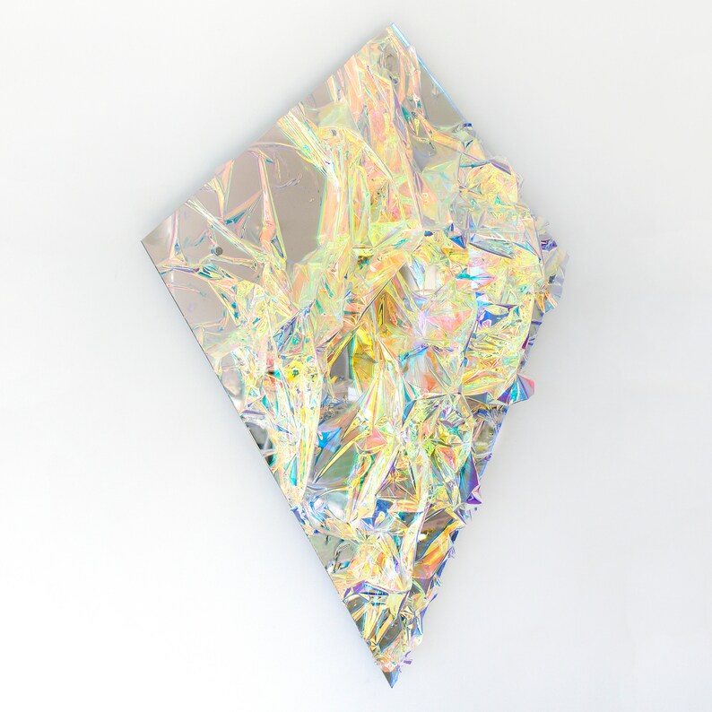 Holo Kite, Holographic Mirror Artwork, Rainbow Dichroic Film on Acrylic ...