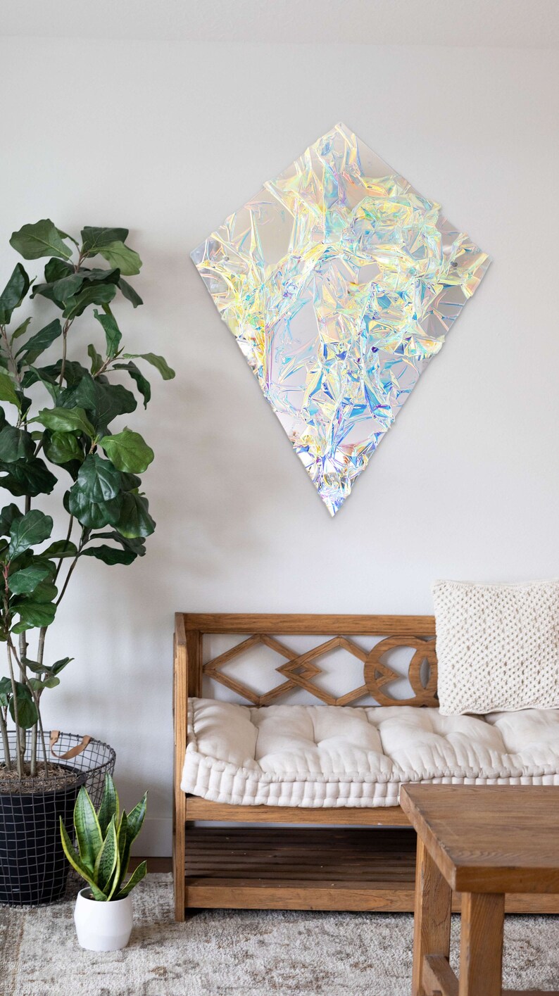 Holo Kite, Holographic Mirror Artwork, Rainbow Dichroic Film on Acrylic ...