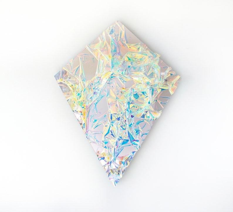 Holo Kite, Holographic Mirror Artwork, Rainbow Dichroic Film on Acrylic ...