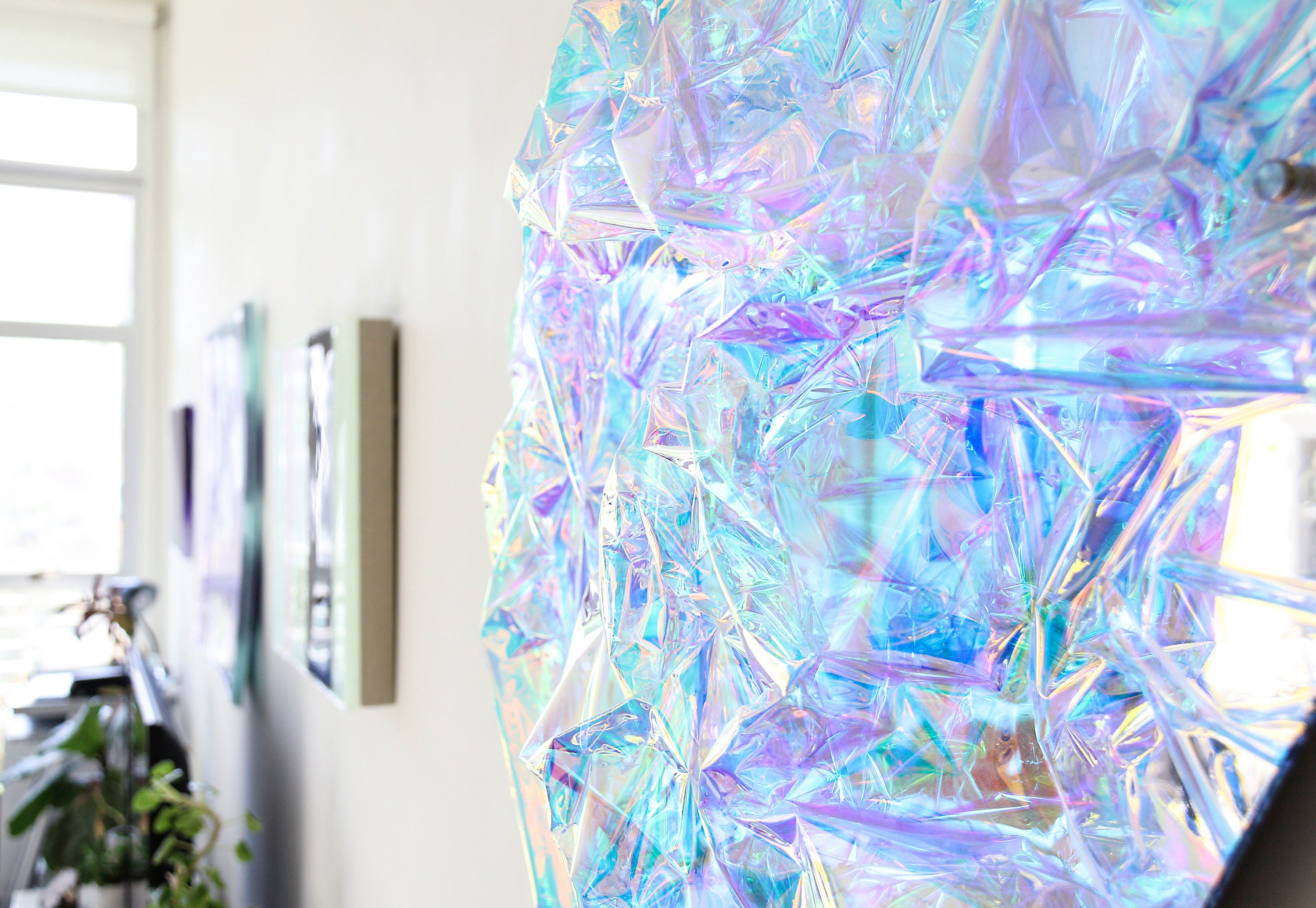 Holo Kite, Holographic Mirror Artwork, Rainbow Dichroic Film on Acrylic ...