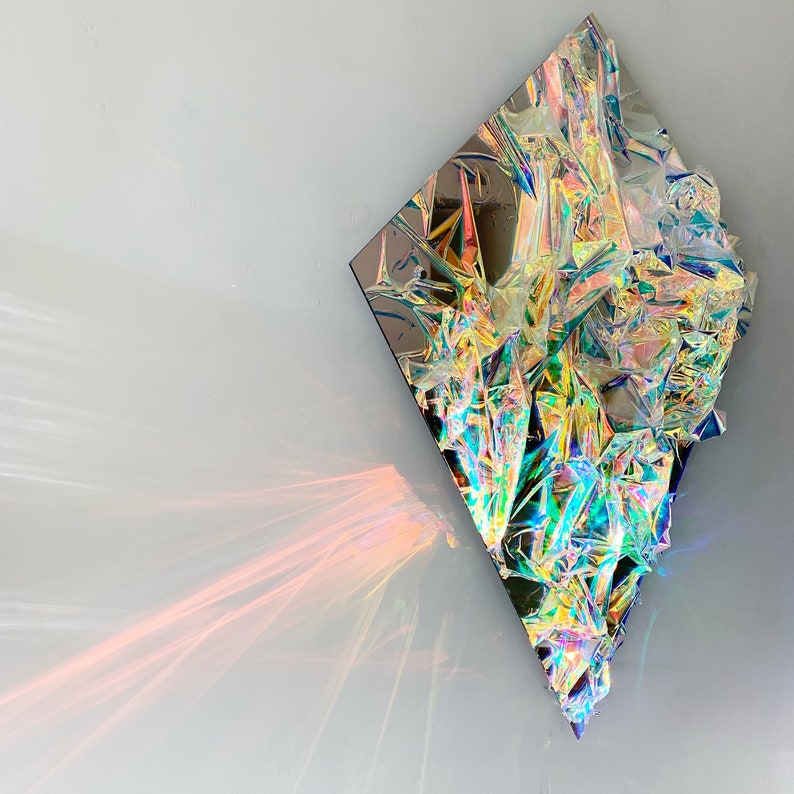 Holo Kite, Holographic Mirror Artwork, Rainbow Dichroic Film on Acrylic ...