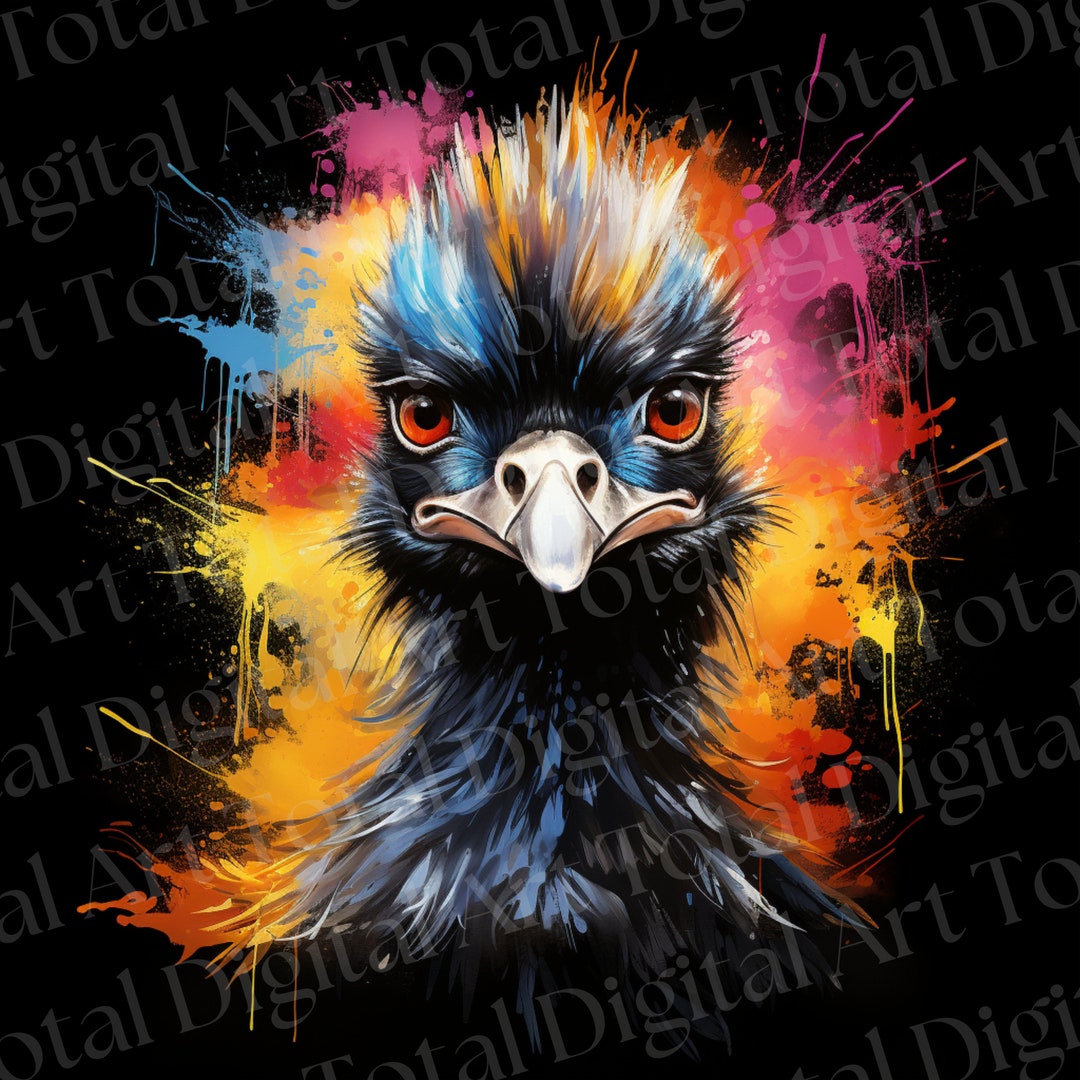 Emu Watercolor in PNG and in PNG With Transparent Background. Digital ...