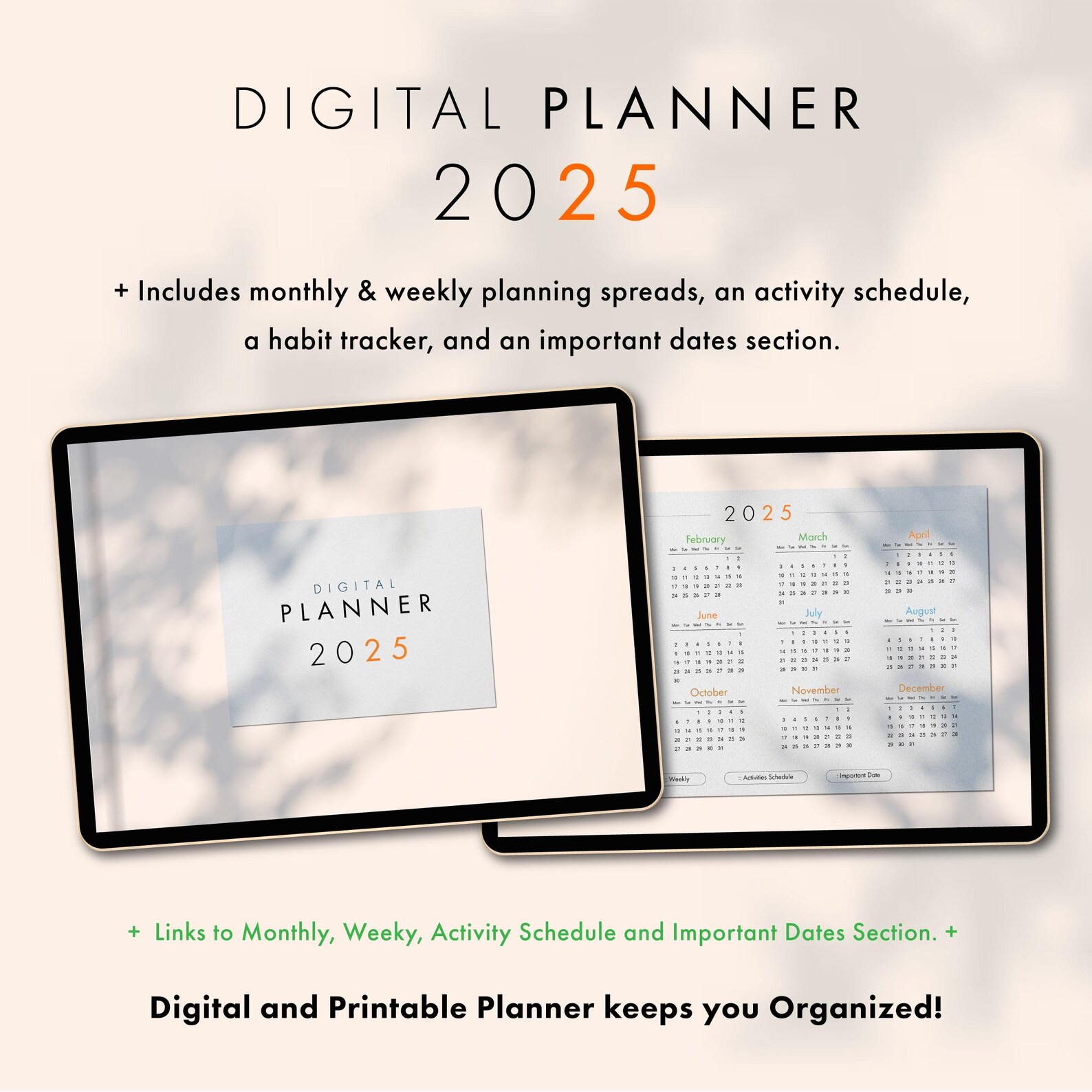 2025 Digital & Printable Planner for Work-life Balance - Weekly ...