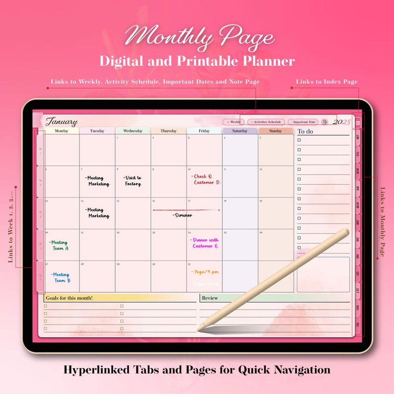 2025 Digital & Printable Planner for Work-life Balance - Weekly ...