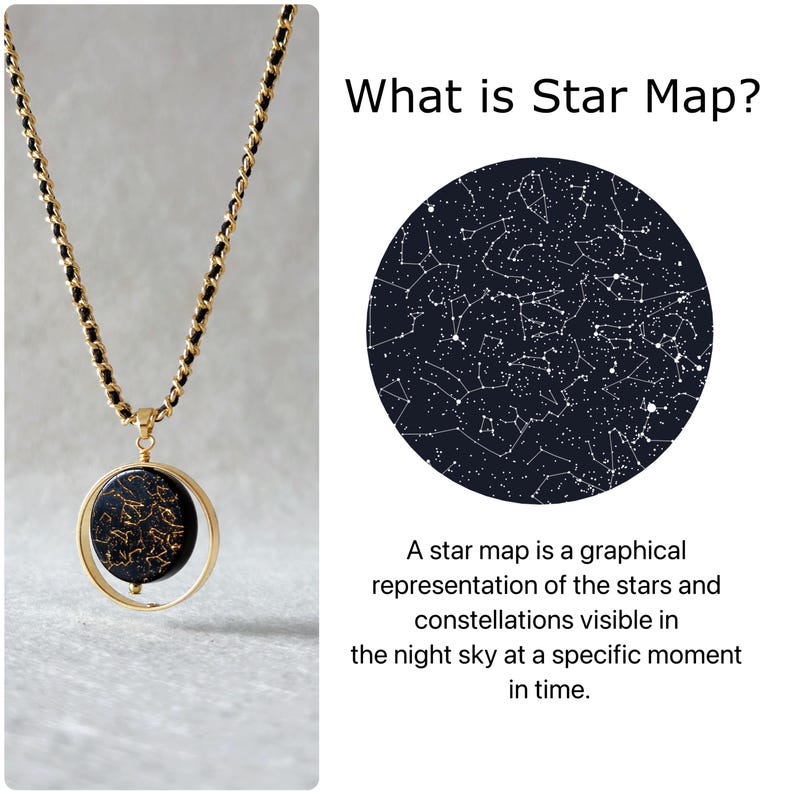 Custom Star Map by Date, Personalized Constellation Map Pendant ...
