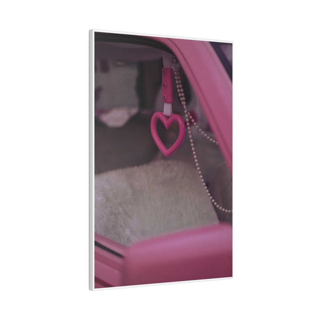 Heart in Pink JDM Premium Car Interior Canvas Print for Home Decor ...