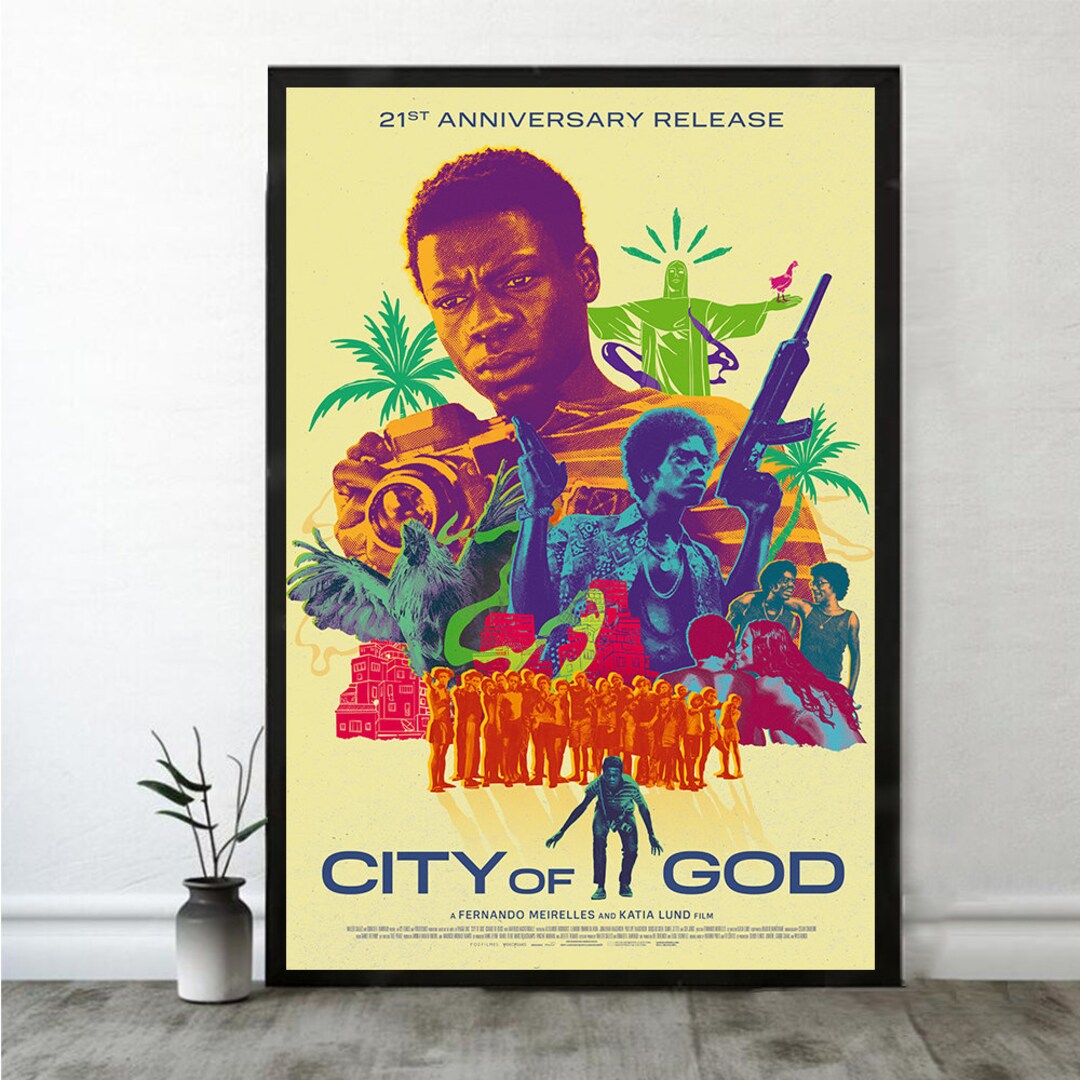 City of God Movie Poster, Vintage Poster, Movie Art Printing, Wall Art ...