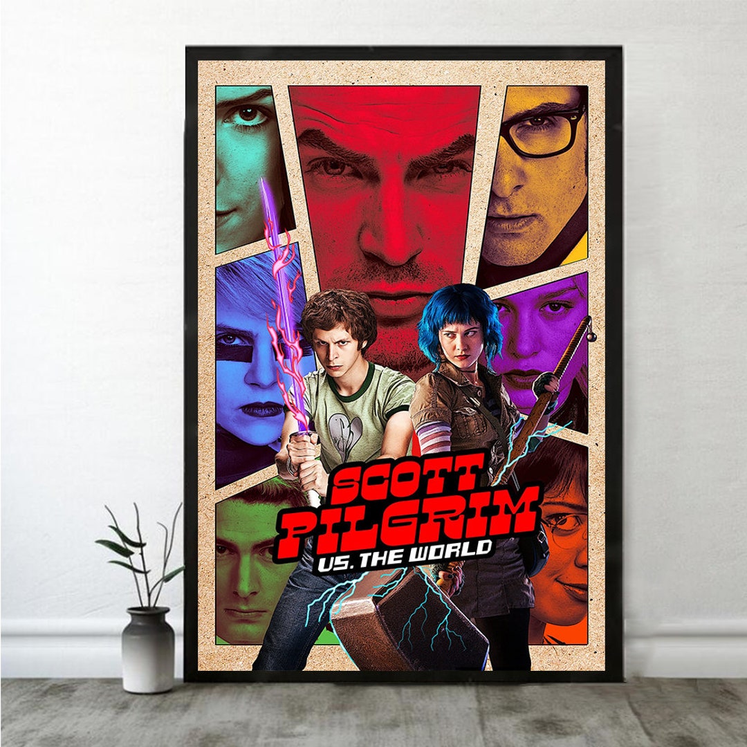 Scott Pilgrim Vs the World Movie Poster, Vintage Poster, Movie Art Printing, Wall Art Canvas ...