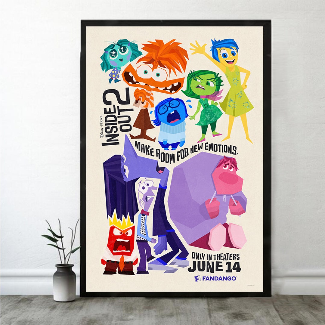 Inside Out 2 Movie Poster, Vintage Poster, Movie Art Printing, Wall Art ...