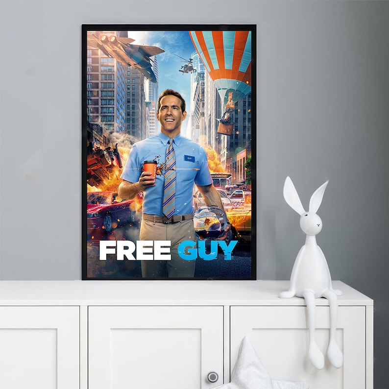 Free Guy Comedy Movie Poster, Vintage Poster, Movie Art Printing, Wall ...