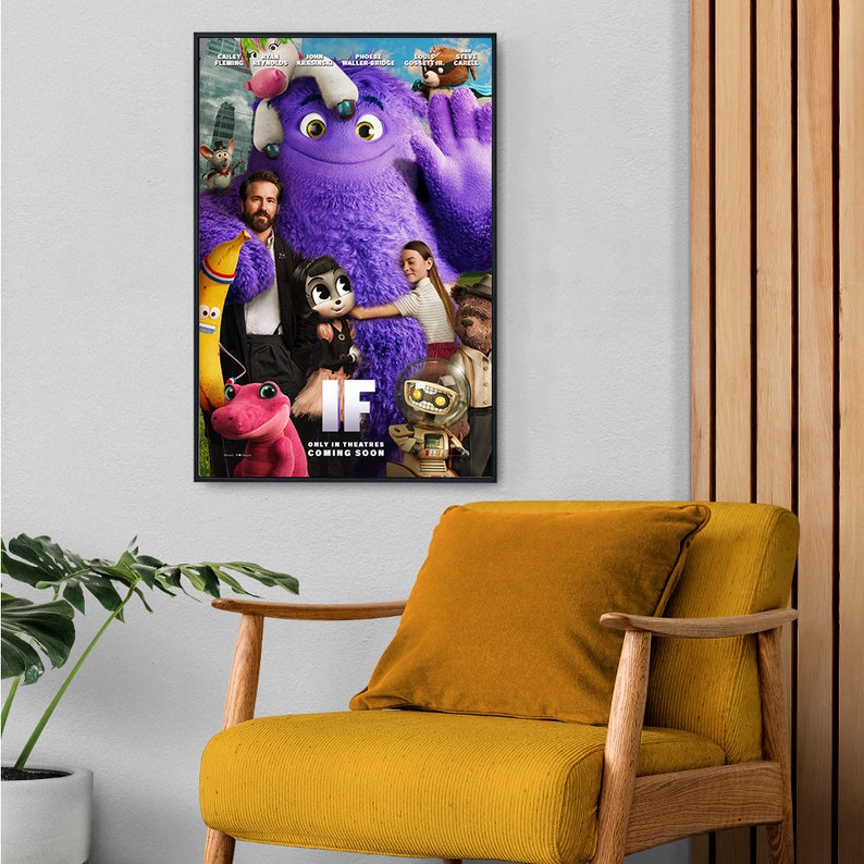 IF 2024 Comedy Movie Poster, Vintage Poster, Movie Art Printing, Wall ...